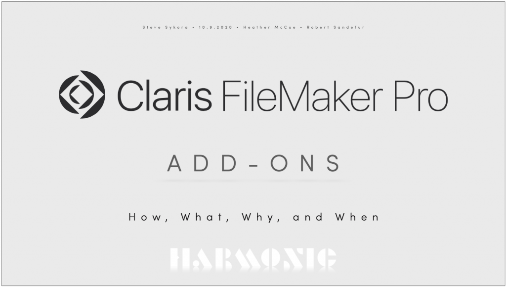 Claris FileMaker Pro: Add-Ons – Harmonic Team
